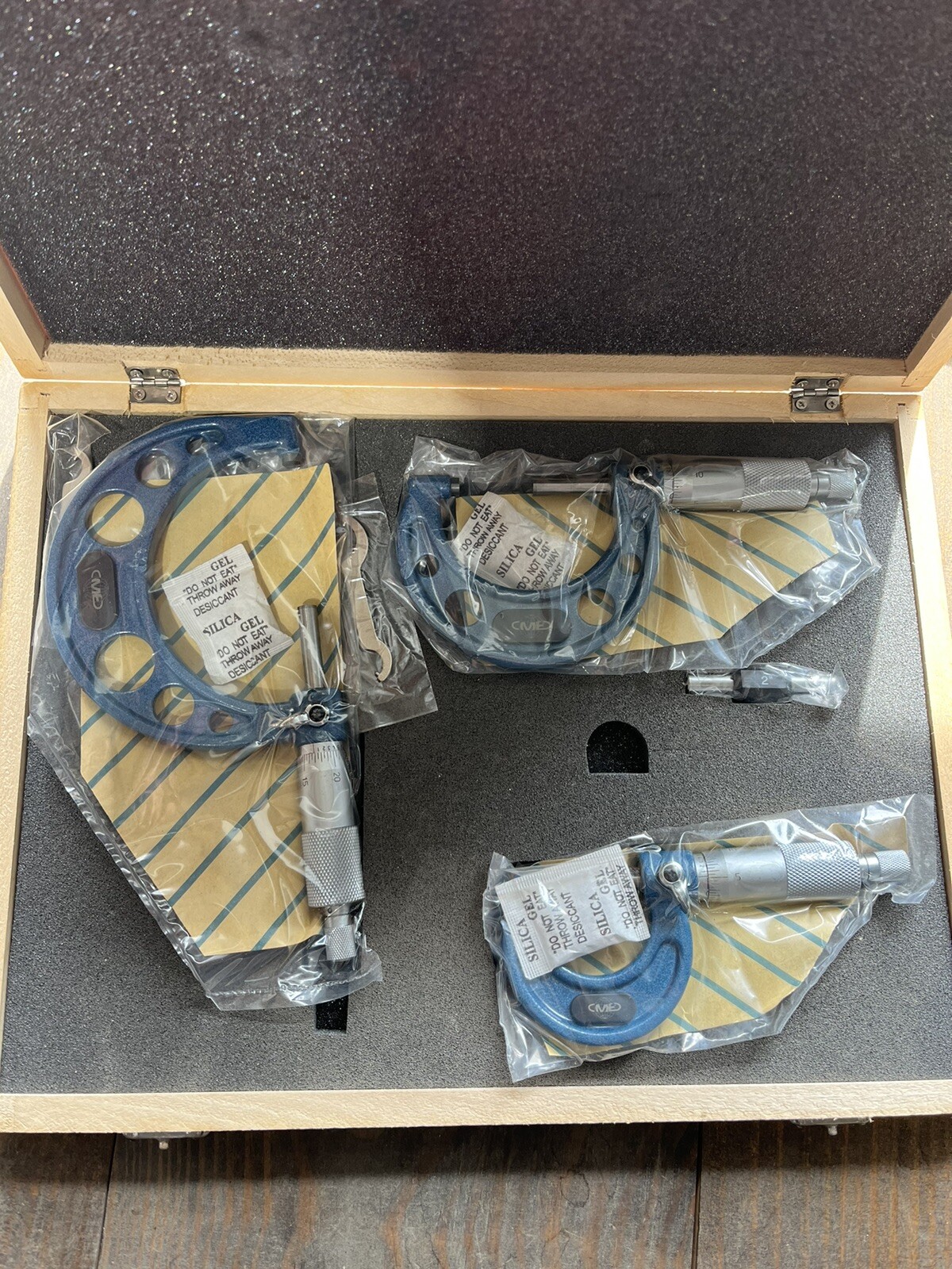 Set of 0 -3" CMED Outside Micrometers W/ Case Setting Masters NIB A1A ...