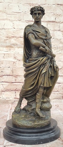 Gaius Julius Caesar in Roman Military Uniform Statue 100% Solid Bronze ...