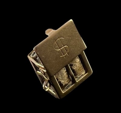 14K Gold VNT. Mad Money Charm Folded 1 Dollar Bill Silver Certificate ...