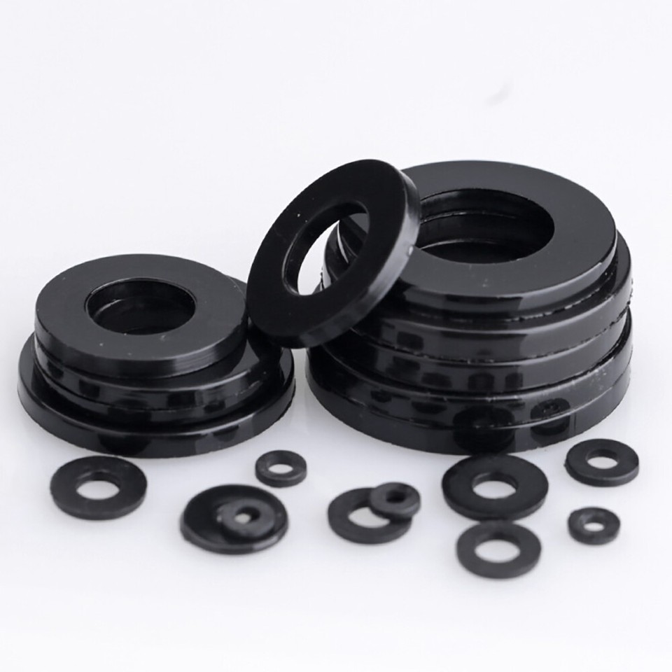 FLAT BLACK NYLON WASHERS NYLON PA66 PLASTIC WASHERS M8 M10 M12 M14 M16 ...