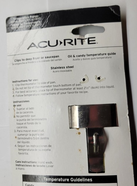 Chaney Instrument AcuRite Candy & Deep Fry Thermometer 00752 for sale ...