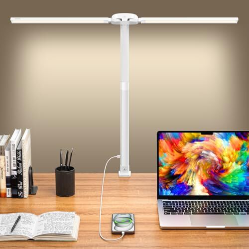 Led Desk Lamp with USB Charging Port Architect Task Dual Lamps for 360 ...