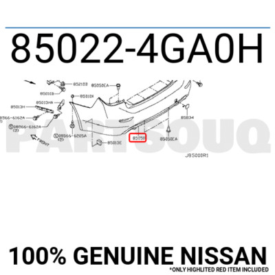 850224GA0H Genuine Nissan BUMPER 85022-4GA0H | eBay