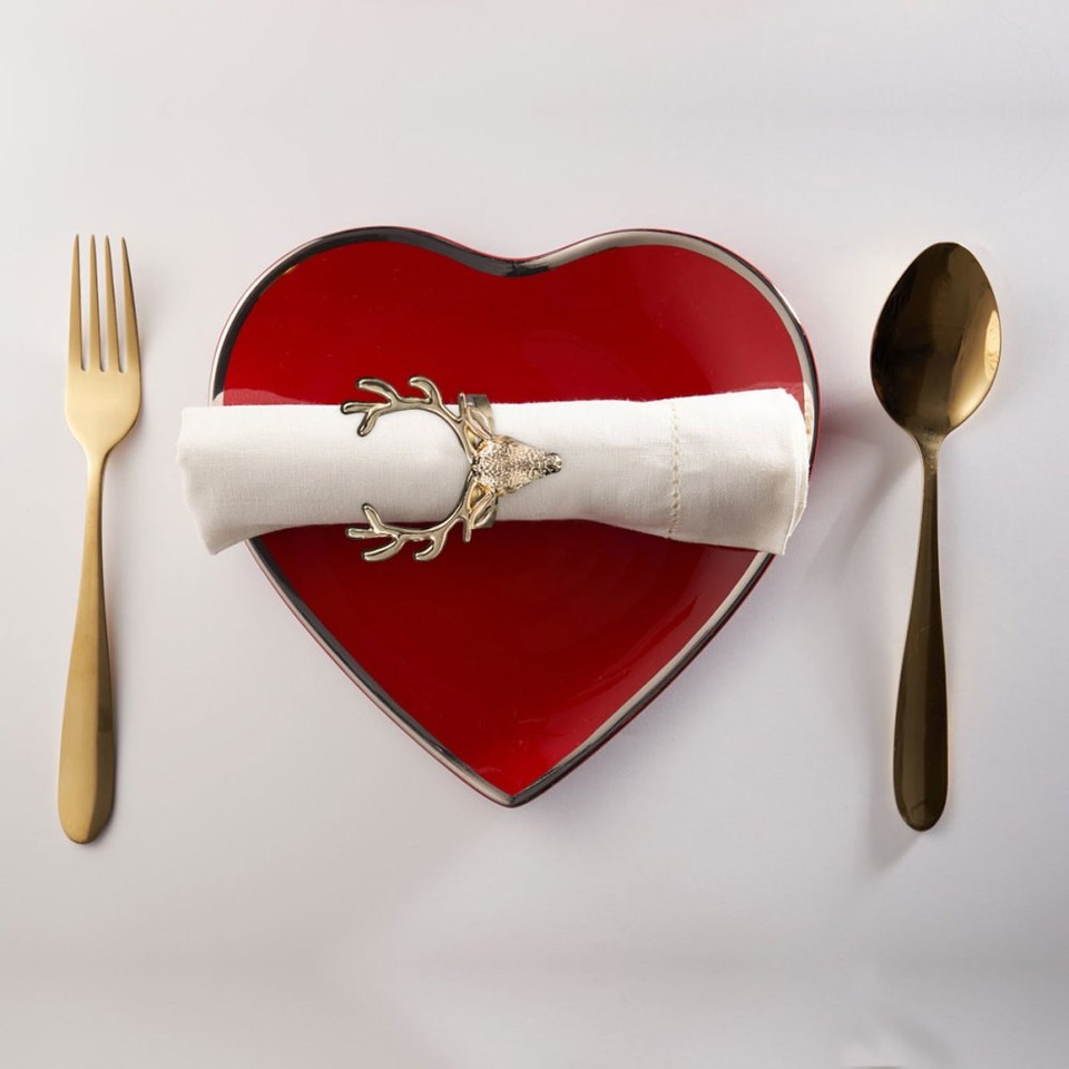 4pcs Christmas Deer Head Design Napkin Rings Alloy Napkin Holder Party ...