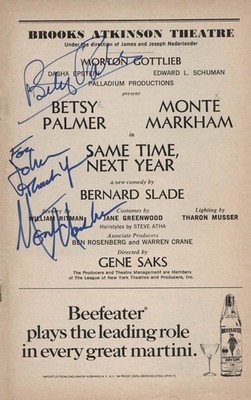 SAME TIME, NEXT YEAR PLAY CAST - SHOW BILL SIGNED WITH CO-SIGNERS | eBay