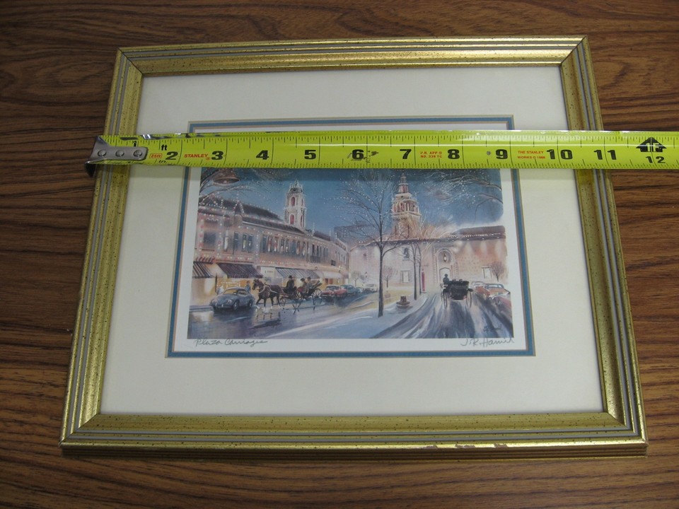 rmk99 Plaza Carriage Litho Art Signed by J. R. Hamil Pro-Matt/Frame EX ...