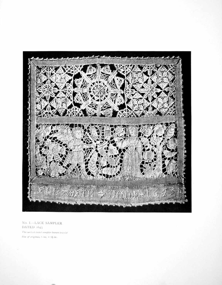Antique Old Print A Collection English Samplers Drawn & Cut WorkPages ...