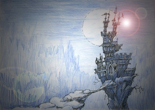 Wicked Witch's Castle POSTCARD Wizard of Oz Art Drawing Steve Greaves ...