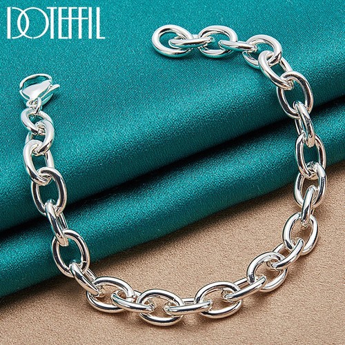 DOTEFFIL 925 Sterling Silver Basic Chain Bracelet Woman Man Charm Party Jewelry | eBay