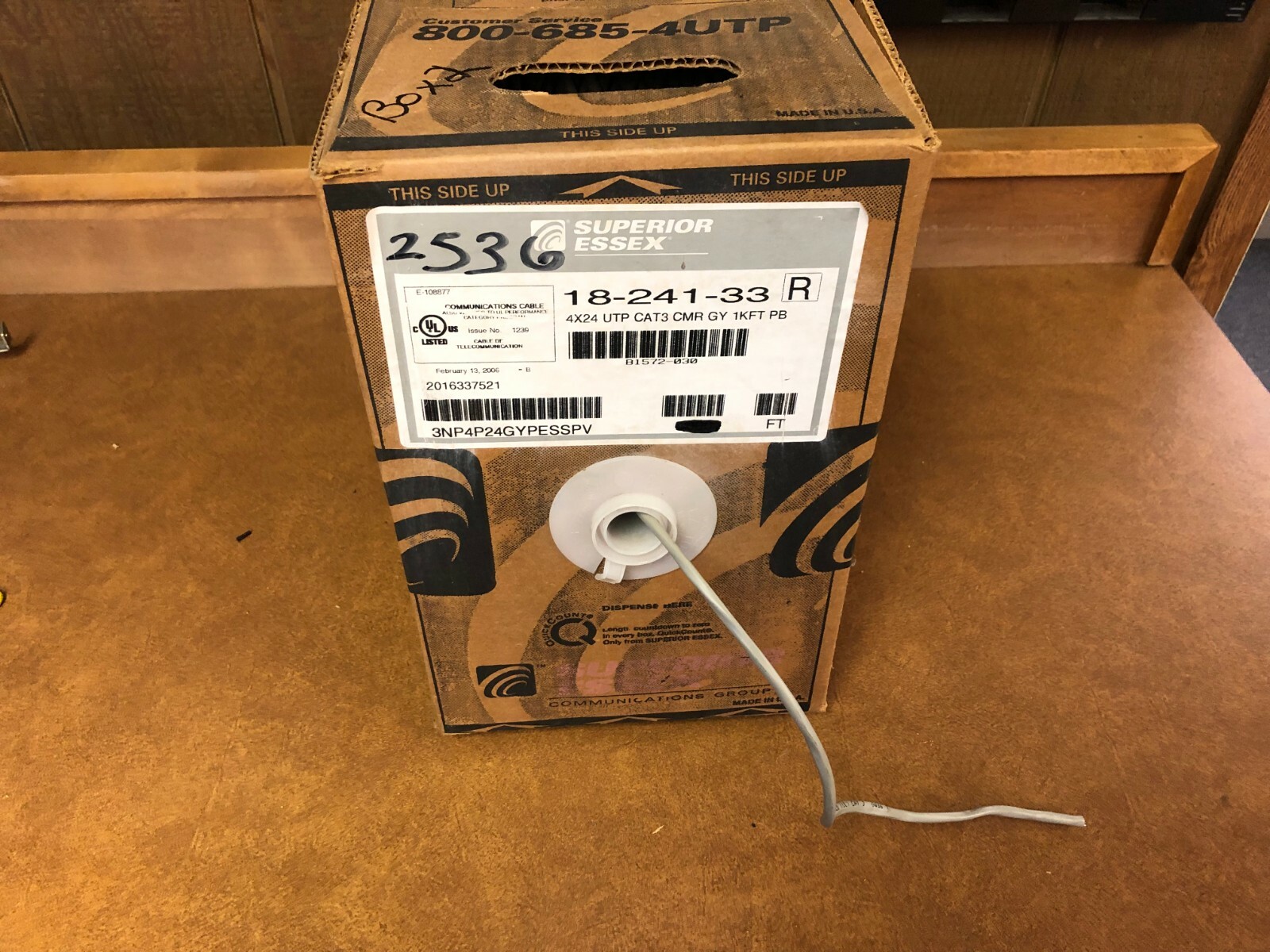 850' Superior Essex 18-241-33 4 Pair 24 AWG UTP Cat 3 CMR Telephone ...