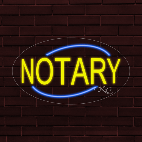 NEW "NOTARY" w/BORDER OVAL 28x16x1 INCH LED FLEX WINDOW/WALL INDOOR ...
