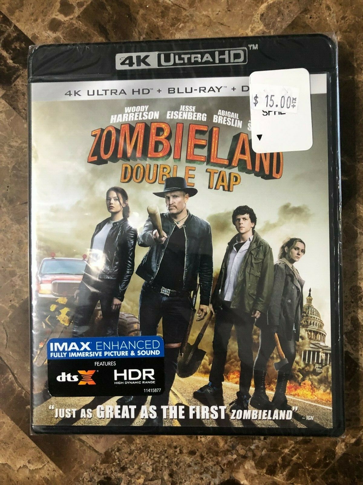 Zombieland Double Tap 4K Ultra HD Blu-ray plus Digital HD Code BRAND NEW