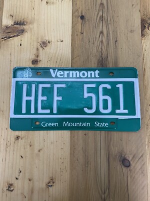 Vintage Vermont Green Mountain State US Car License Number Plate HEF ...
