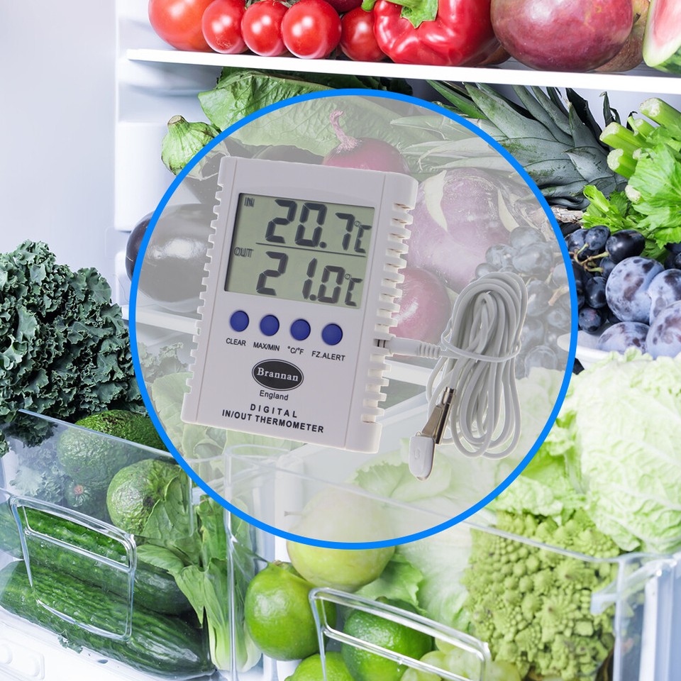Digital Max Min Thermometer Fridge Freezer Temperature Gauge with Probe ...