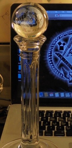 Masonic Crystal Column Alter Desk Globe World Earth Solomon Temple ...