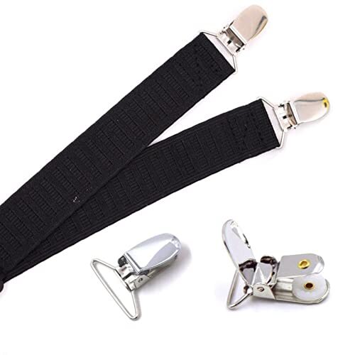 Men's Shirt Stays Elastic Adjustable Shirts Holder with Locking Clamps ...