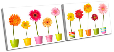 Flowers Pots Floral MULTI TOILE murale ART Photo Print | eBay