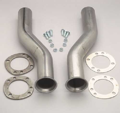 3" Header Collector Exhaust Extension 2.25" Pipe S- Bend 4- Bolt on ...