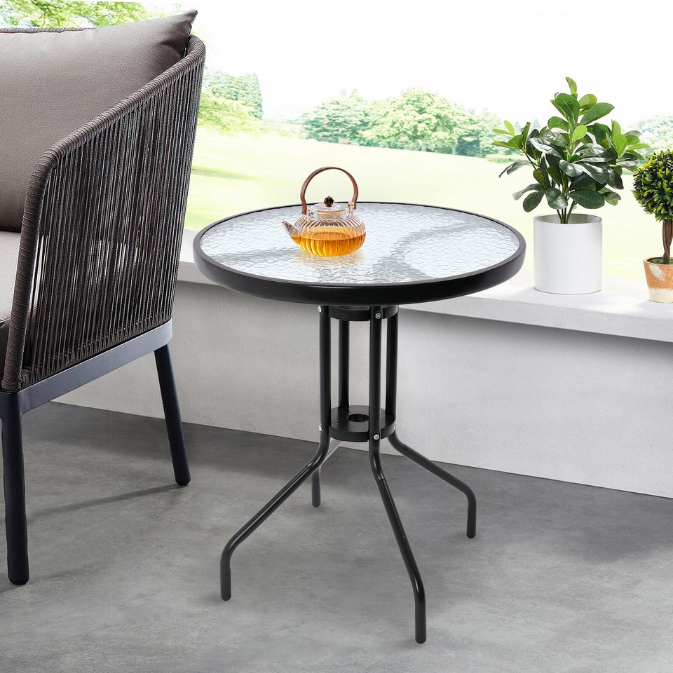 Patio Round Side Table Outdoor & Indoor Small End Table Coffee Bistro ...