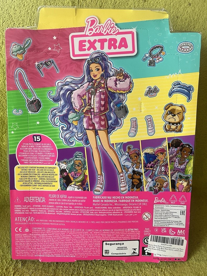 2021 Mattel Barbie Extra Doll #6 Pink Jacket Bulldog NIB #GFX08 ...