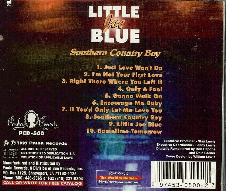LITTLE JOE BLUE - SOUTHERN COUNTRY BOY - CD - NEW - FREE SHIPPING ...