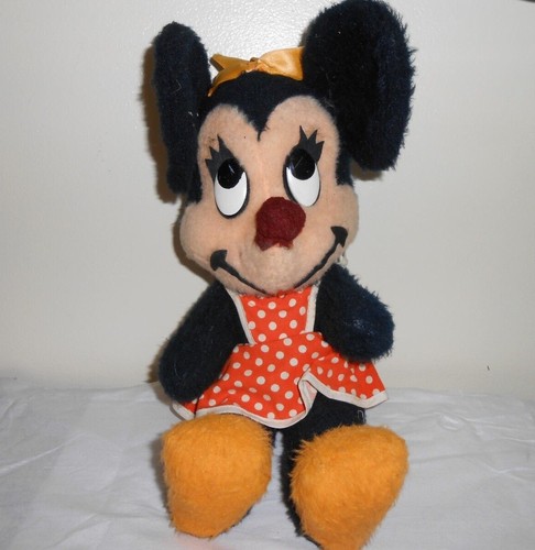 Vintage 1960s Walt Disney Minnie Mouse Plush Stuffed Animal Kids ...