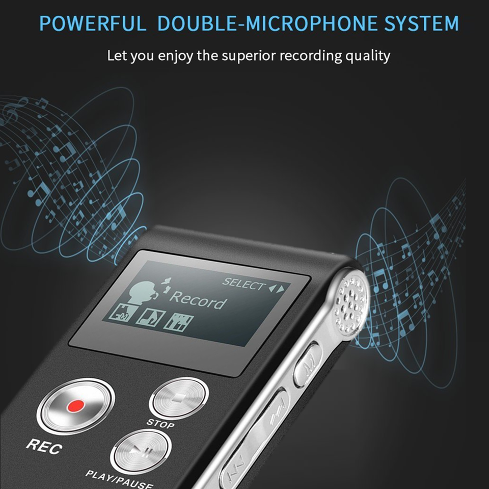 Digital Voice Recorder Dictaphone Audio Sound Recorder Meetings Lecture ...