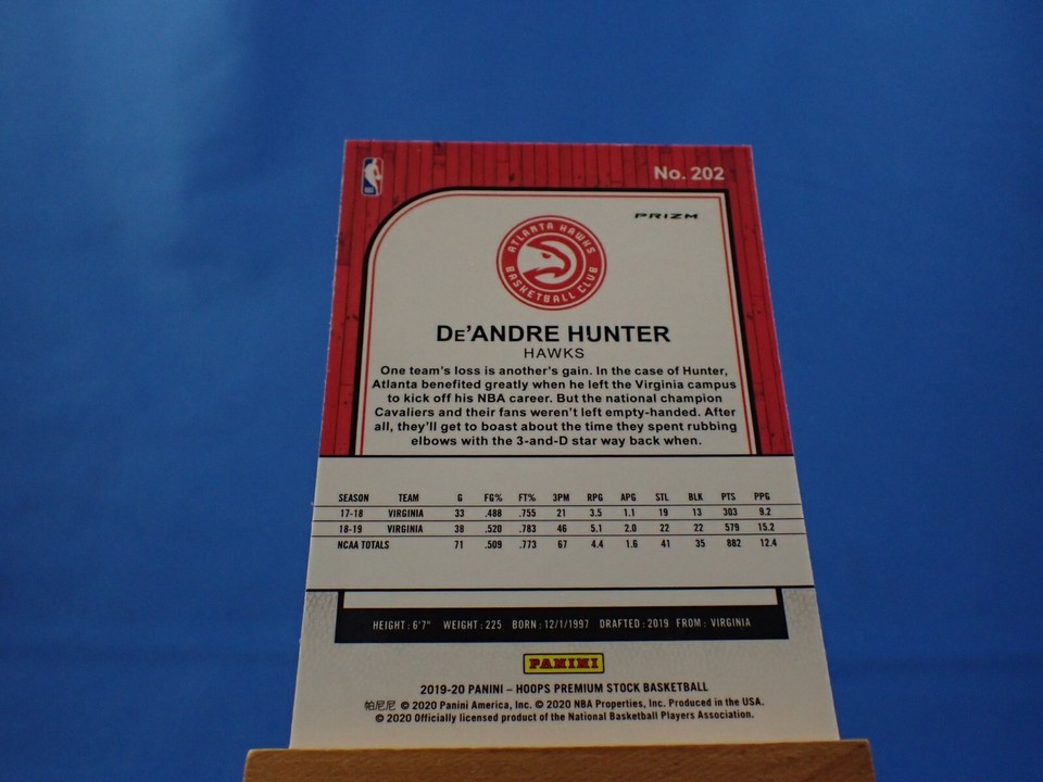 De'Andre Hunter Hoops Premium Stock 2019-20 RC Rookie Pulsar Prizm | eBay