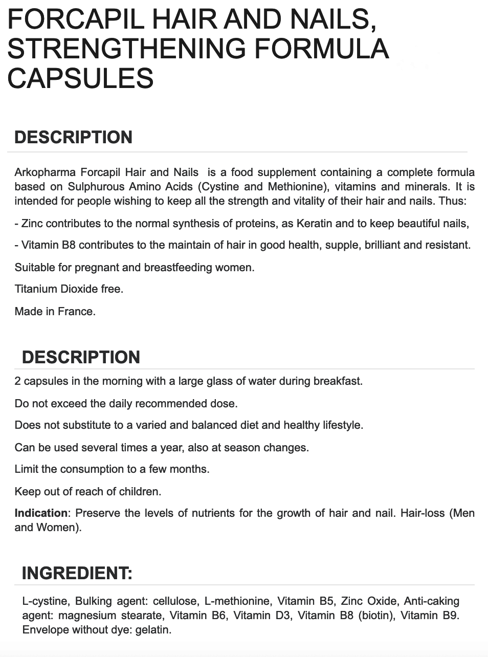 Forcapil Hair Active Slows down hair loss stimulates hair growth 2 pack ...