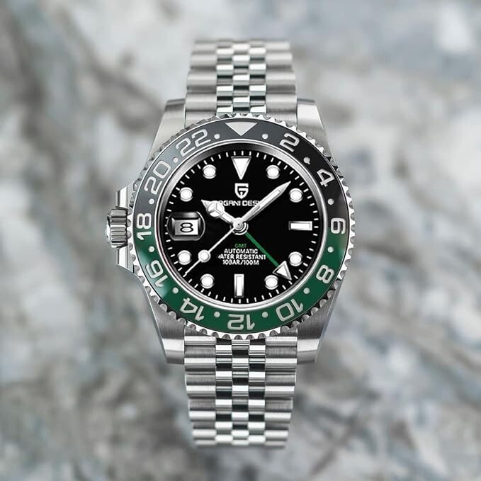 PAGANI DESIGN 1662 Men Automatic GMT Luxury Diver 100M Waterproof ...
