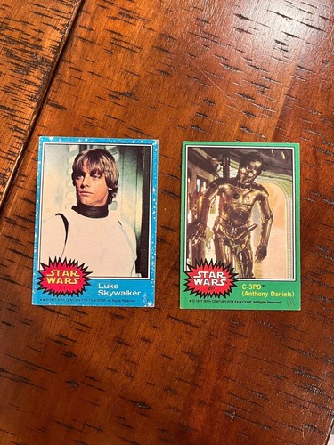 1977 Topps Star Wars Blue Series 1 Trading Cards Luke Skywalker #1 ...