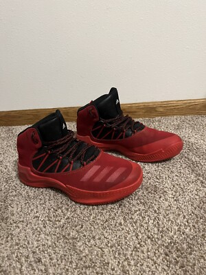 Adidas High top Basketball Sneakers APE 779001 06/17 Size 7 Red/Black ...