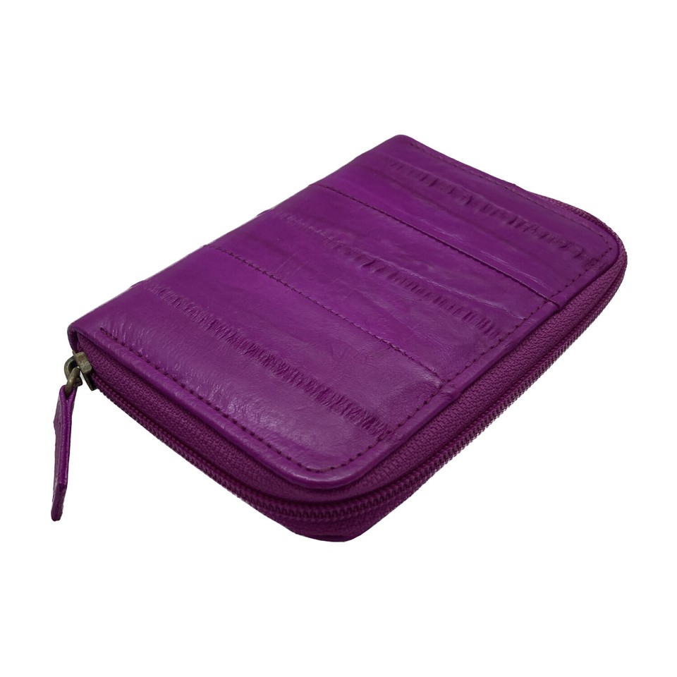 Genuine Eel Skin Coin Purse, Credit Card Zippered Wallet | eBay