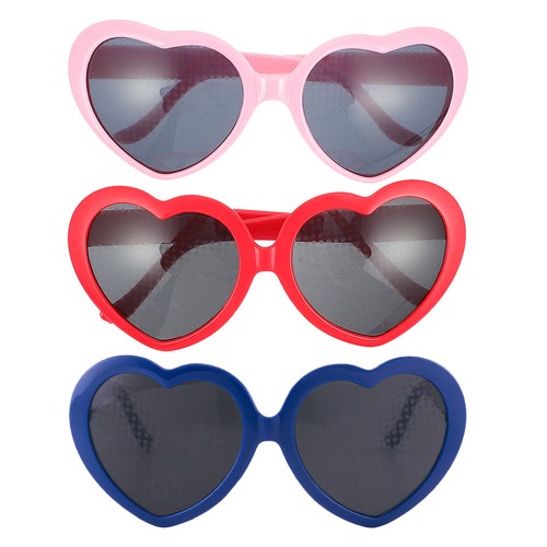 3 Pcs Heart Effect Diffraction Glasses Light Changing Sunglasses | eBay ...