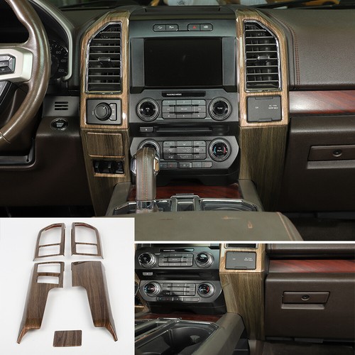 Wood Grain ABS Inner Dashboard Central Control Panel CoverFor Ford F150 ...