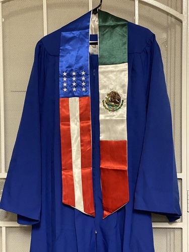 Graduation International Flag + USA Stole Embroidered MEXICO Sash Can ...