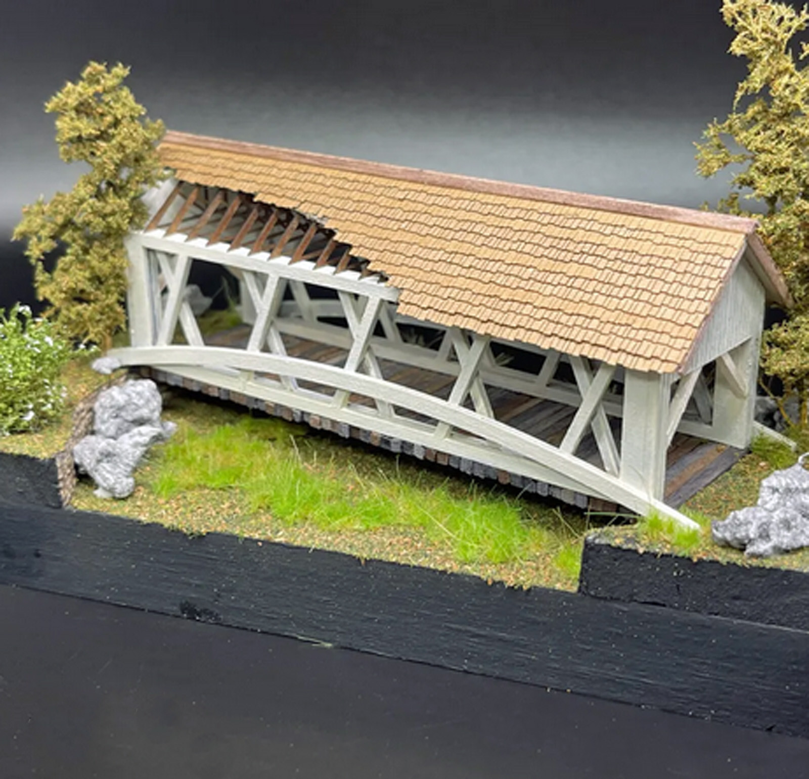 COVERED BRIDGE N Scale Nn3 Unpainted Model Railroad Structure Wood KIT ...