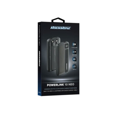 RockRose PowerLink 10 Neo Quick Charge Portable Power Bank 10000mAh 20W | eBay
