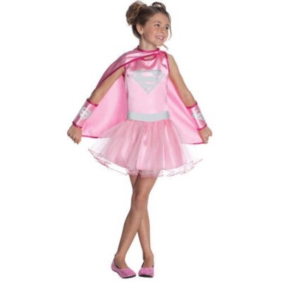 Supergirl Pink Costume M Medium 8-10 Girl Kid Child Super Hero Sparkly ...