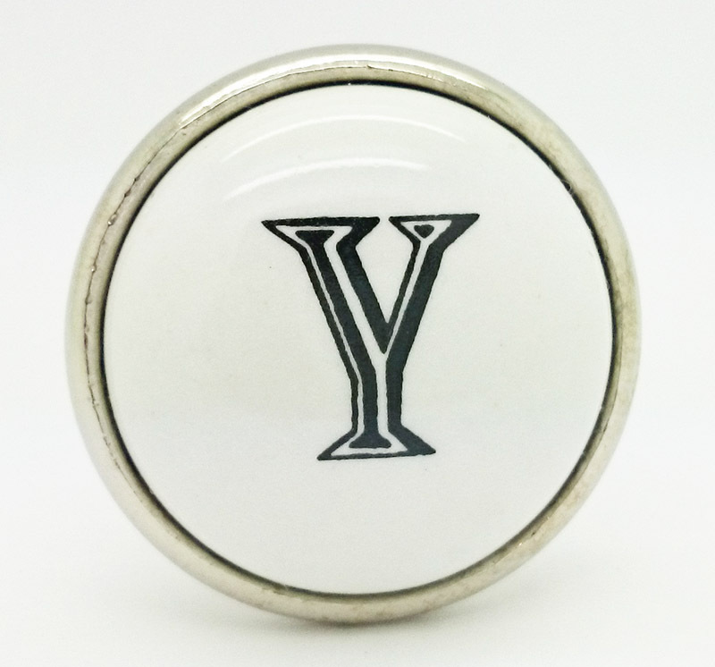 Alphabet Number Letter Cupboard Ceramic Door KNOBS Porcelain Drawer ...