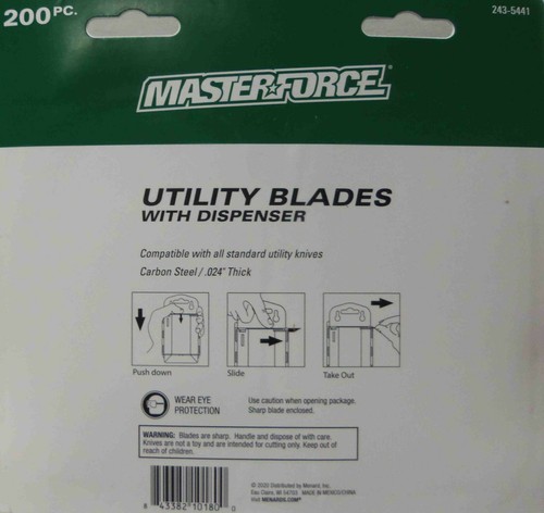200 Pieces Masterforce Heavy-Duty Utility Knife Blades (2 Packs of 100 ...
