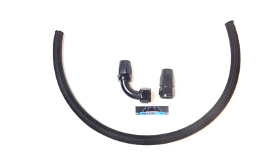 BLACK -20AN Black Braided Radiator Hose Kit -20 Straight -20 90 Degree ...