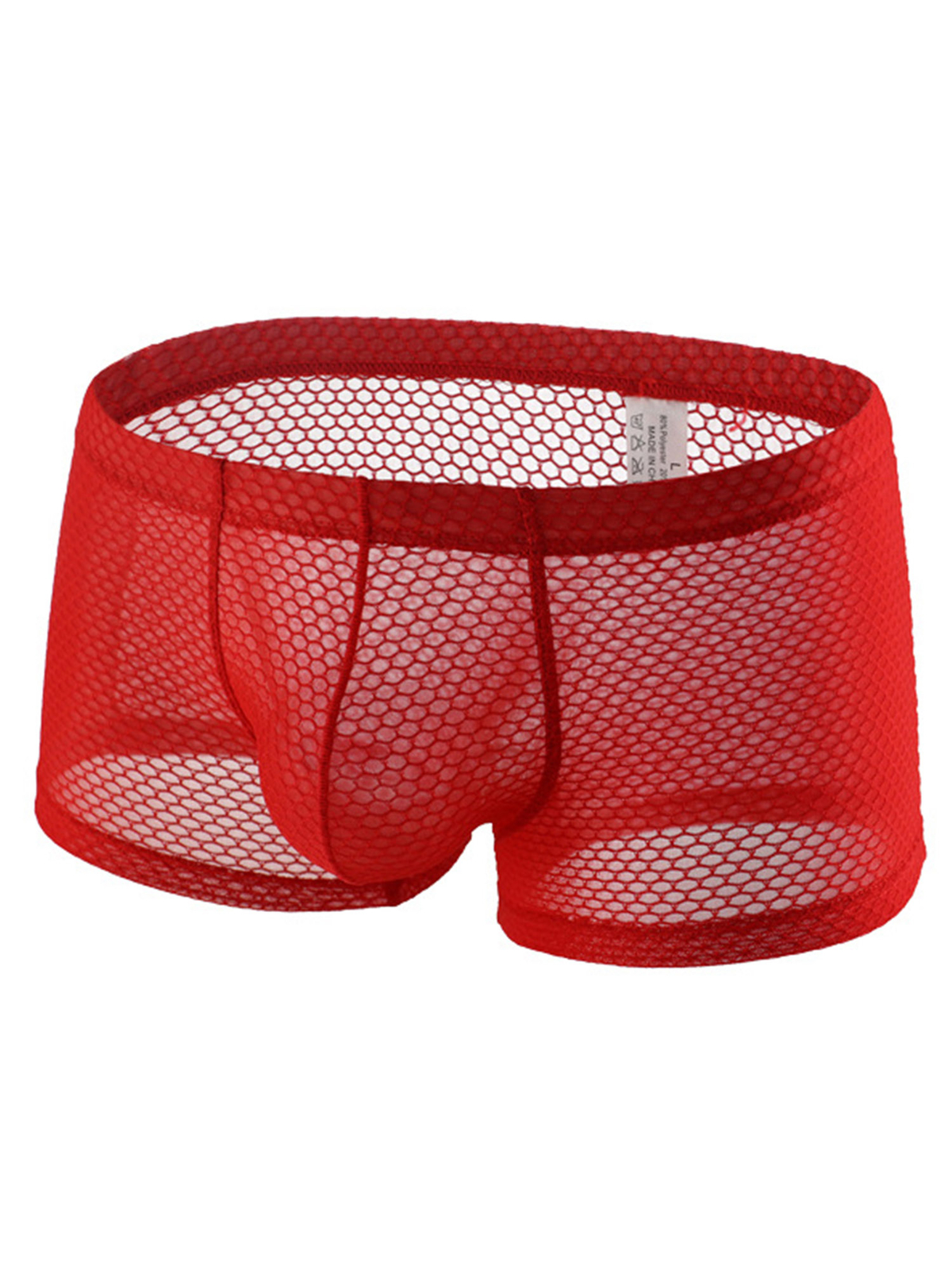 Mens Sexy Mesh Boxer Briefs See Through Boxershorts Sheer Pouch Shorts ...