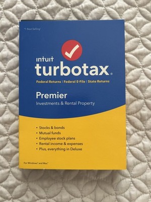 2017 Intuit TurboTax Premier Investments Rental Property Tax CD Windows ...