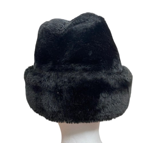 Vintage United Hatters Cap Millinery Hat Mens Medium Black Workers Faux ...