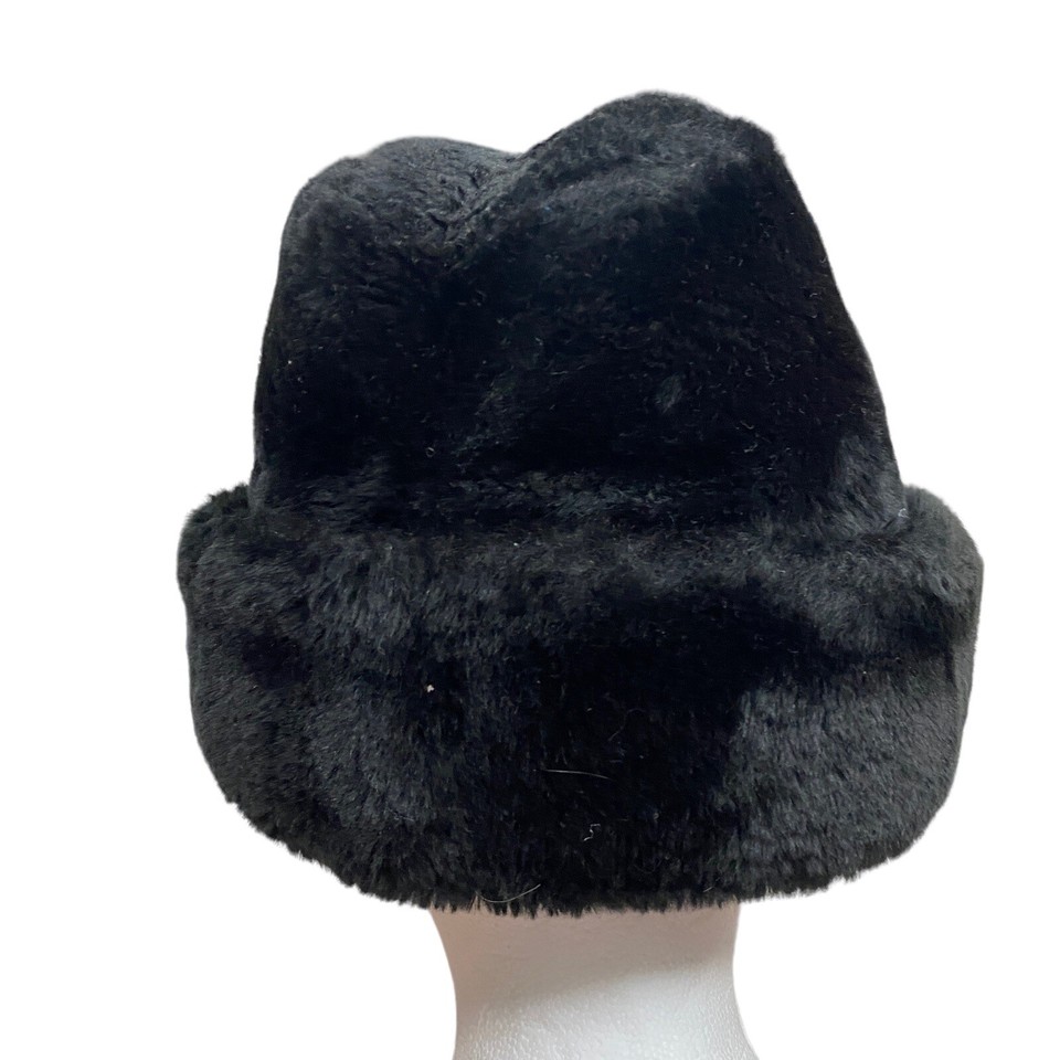 Vintage United Hatters Cap Millinery Hat Mens Medium Black Workers Faux ...