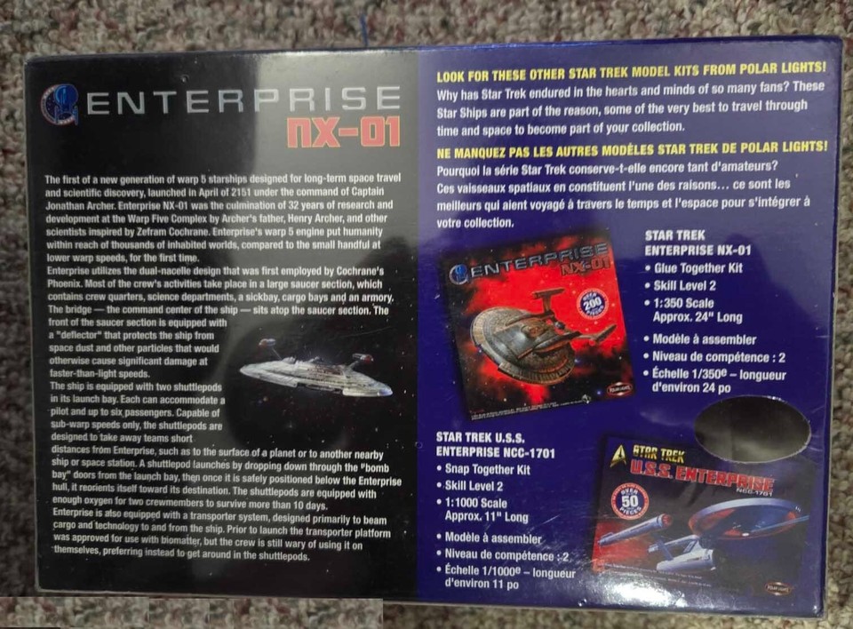 POLAR LIGHTS STAR TREK ENTERPRISE NX-01 MODEL KIT 53028 - FACTORY ...