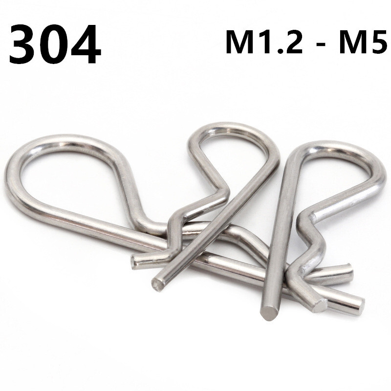 304 Stainless Steel Hairpins Cotter Pins R-clips M1.2 M1.8 M2 M2.5 M3 ...