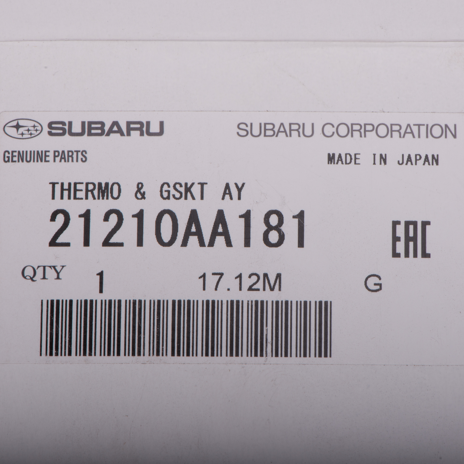 OEM 2011-2018 Subaru Engine Coolant Thermostat & Gasket Forester BRZ ...