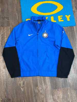 Mens Vintage Nike Inter Fotball Blue Track Top Jacket size L | eBay